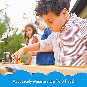 Handy Famm 8Ft Animal-Shaped Kids Tape Measure, Level & Protractor Angle Finder, Fun Educational Children's Tape Measure, Small Measuring Tape for Learning Early Math Skills, Ages 6+, Red Bird