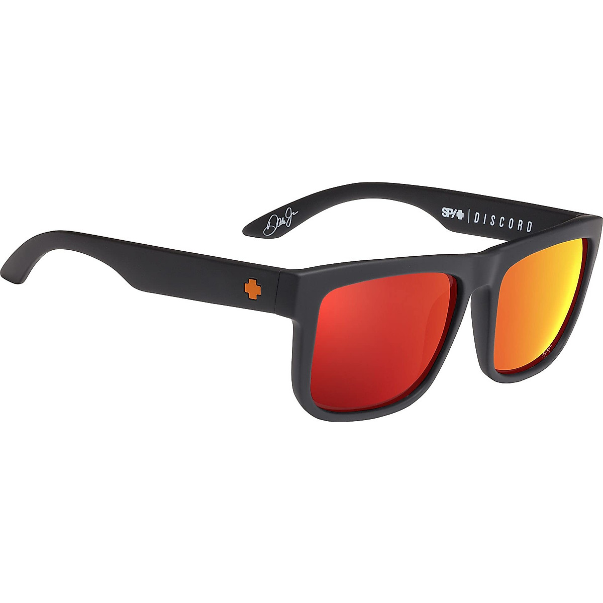SPY Discord Dale Jr Matte Blk Happy Gry Grn W/ORG Spectra Mirror
