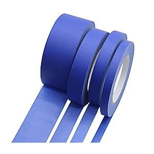 BOMEI PACK 4 Pack Blue Painters Tape, 1/2" 3/4" 1” 2” x 60yds, Multi Size Painting Masking Tape, Clean Release Paper Tape for Home and Office