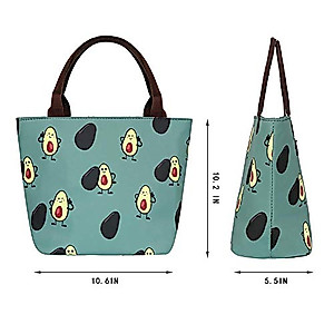 E-Clover Lunch Box for Women Insulated Lunch Bag Reusable Lunchbox Cooler Bags for Office Work Beach Travel Avocado Gifts