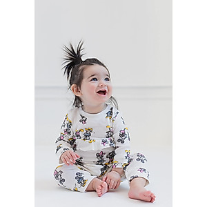 Disney Mickey Mouse Minnie Mouse Newborn Baby Girls Snap Sleep N' Play Coverall White 0-3 Months