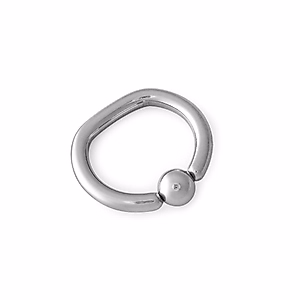 Scrap Metal 23 316L Surgical Steel D Ring Captive Bead 10g 5/8