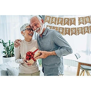 Pre-Strung Happy 80th Birthday Banner - NO DIY - Gold Glitter 80th Birthday Party Banner For Men & Women - Pre-Strung Garland on 6 ft Strands - Gold Birthday Party Decorations & Decor. Did we mention