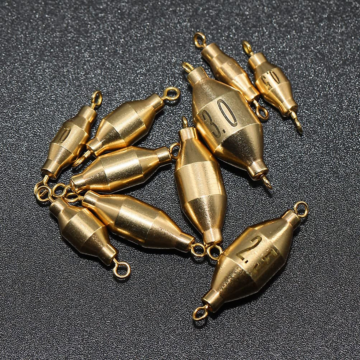 BESPORTBLE 10pcs Accessories Practical Sinker Swivels Design Sinkers Catching with Rings Deep Drop Copper Sinkers