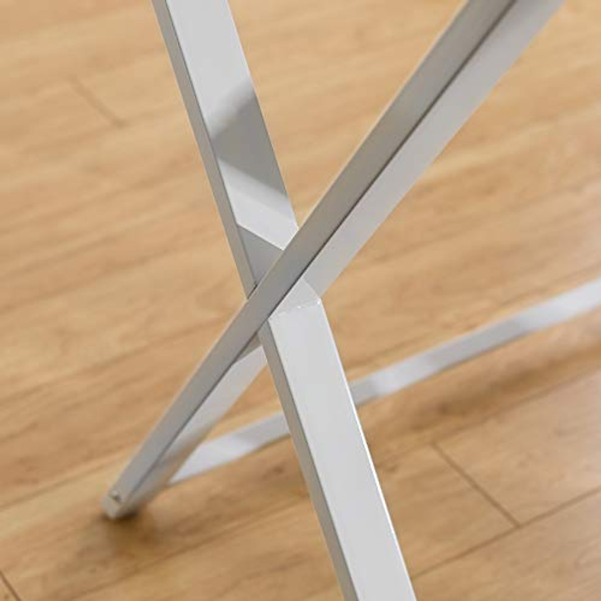 Home Accent Furnishings 51" Modern Metal Corner Computer Desk - White