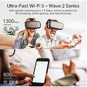 TP-Link AC1900 Smart WiFi Router (Archer A8) -High Speed MU-MIMO Wireless Router, Dual Band Router for Wireless Internet, Gigabit, Supports Guest WiFi