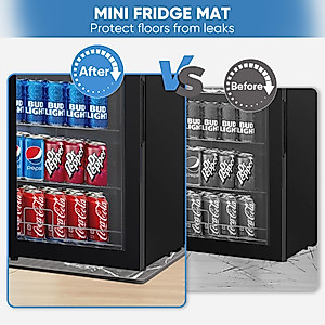 NinjaTiger Mini Fridge Silicone Mat - 23.6'' x 23.6'' Refrigerator Floor Protector Mat with Raised Edge Mini Fridge Drip Tray Pan Silicone Mat For Small Fridge Washer Dryer Freezer (Grey-1pack)