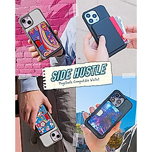 Smartish Wallet for MagSafe iPhones - Side Hustle - Slim Detachable Magnetic Card Holder for Apple iPhone 14/13/12 Models - Black Tie Affair