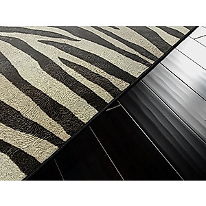 Brumlow Mills Animal Print Pattern Area Rug for Living Room, Dining, Kitchen, Bedroom, Doorway, and Contemporary Home Décor, 2'6" x 3'10", Zebra