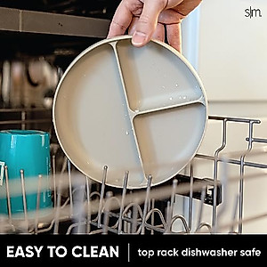 Simple Modern Disney Silicone Plate for Baby and Toddler | Divided and Microwave Safe Plates for Kids | Parker Collection | Mickey Mouse Retro