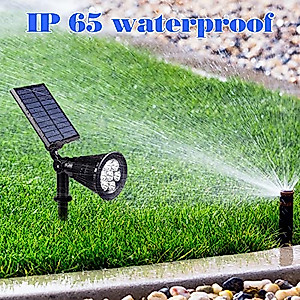 OKEER Solar Spotlights, 2 in 1 Waterproof 7 LED Fixed Colored Solar Adjustable Wall Lights Security Landscape Lighting Dark Sensor Auto On/Off for Tree Walkway Deck Garden Yard Pool Area (4 Pack)