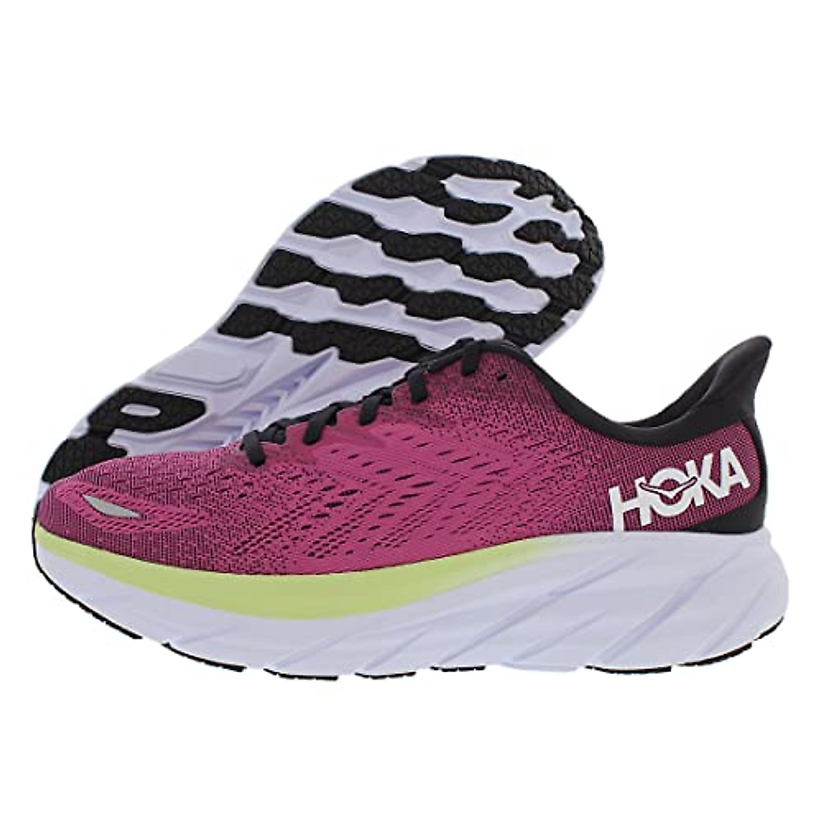 HOKA ONE ONE Clifton 8 Womens Shoes Size 6, Color: Blue Graphite/Ibis Rose
