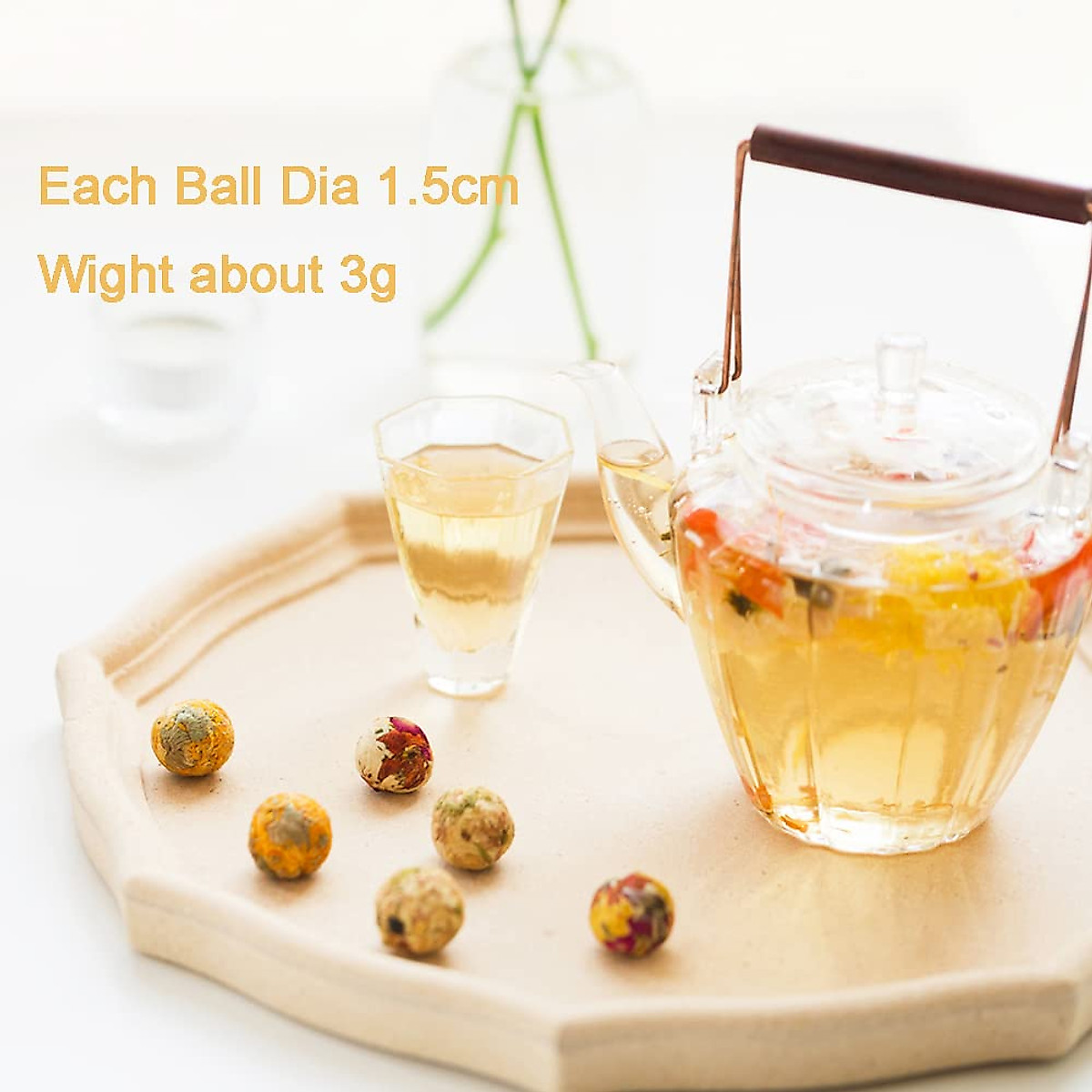 16 Pack Mini Flower Tea Ball Tin 8 Different Flavor 2 of Each| Flower Tea in Gift Box for Women Beauty