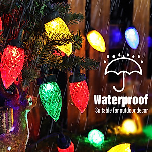 iBaycon C9 Christmas Lights 72ft 200 LED 8 Modes Xmas String Lights Waterproof Solar Fairy Lights for Garden, Patio, Fence, Balcony, Outdoors (Multicolor)