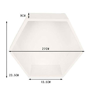 LLRYN Hexagonal Floating Shelf Wall-Mounted Rack, Modern and Simple Wooden, six Colors, Suitable for Bedroom, Bathroom, Living Room, Kitchen, etc. (Color : E)