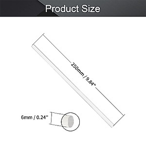 Fielect 4Pcs Clear Acrylic Round Rod Standard Plexiglas PMMA Bar Tolerance for DIY 6mm Diameter 250mm Height