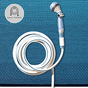 Fab Habitat Outdoor Rug - Waterproof, Fade Resistant, Crease-Free - Premium Recycled Plastic - Ombre - Large Patio, Deck, Sunroom, Camping, RV - Big Sur - Teal - 6 x 9 ft