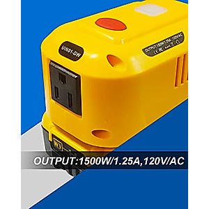 150W Power Inverter Generator Fit for Dewalt 18V 20V MAX XR Li-ion Battery, DC 20V to AC 110V-120V Portable Power Station with Dual USB Outlet and AC Outlet and 200LM LED Light Battery Inverter