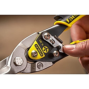 Stanley 2-14-563 "MaxSteel" straight Aviation Snips, 9.84", Black/Yellow