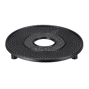 Sumnacon Tea Pot Trivet Cast Iron Dot Pattern Tea Pot Trivet for Kitchen with Rubber Covers Vintage Kettle Trivet for Dining,Office Countertop Sturdy Functional Trivets for Tea Pot,Mug,Coffee Cup