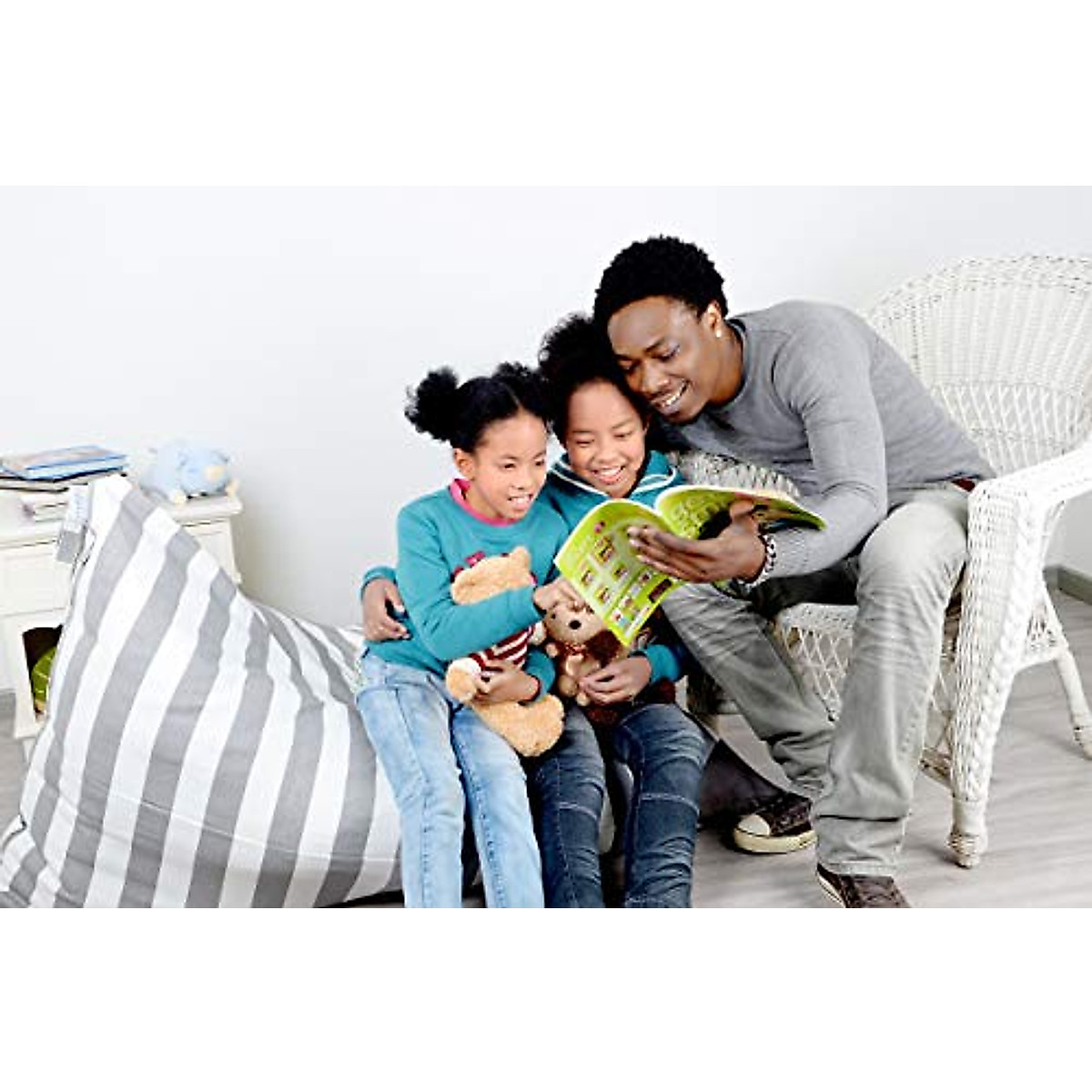 XL Stuffed Animal Storage Bean Bag Chair by mylola | Premium Quality Cotton Canvas Cover | Kids Soft Toy Organizer fits 200L | Makes Comfy Lounger