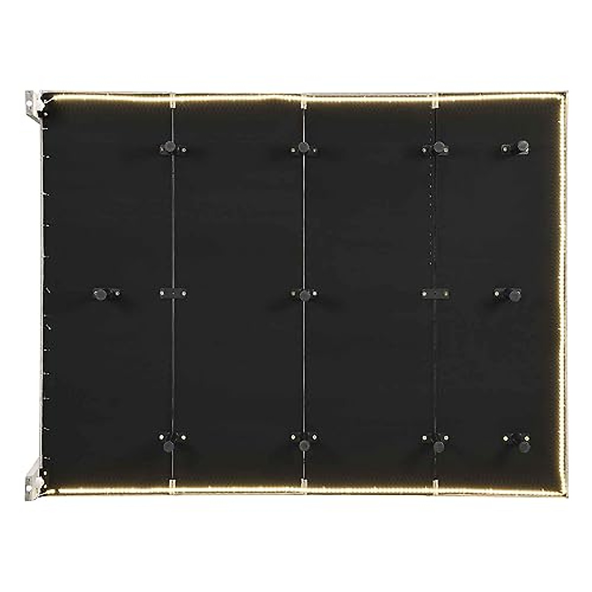 ATY Queen Size Platform Bed with LED Lights & Headboard, Modern Upholstered Floating Bedframe for Bedroom, Guestroom, Noise Free Design& No Spring Needed, Gray