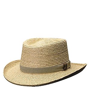 Scala Men's Raffia Gambler, Natural, Large/X-Large