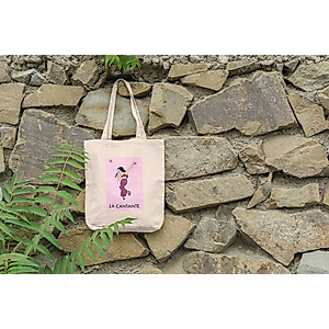 Pop Threads La Cantante Singer Mexican Lottery Funny Parody Tejano Music Black 15x15 inches Large Canvas Tote Bag