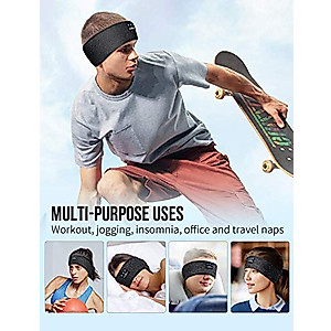MUSICOZY Sleep Headphones Bluetooth Wireless Sports Headband, Sleeping Eye Mask Earbud for Side Sleepers Cool Tech Unique Holiday Christmas Gifts, Pack of 2