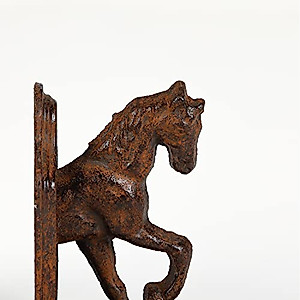 Jemeni 2 Pack Farmhouse Galloping Horse Bookends, Rusty Finish