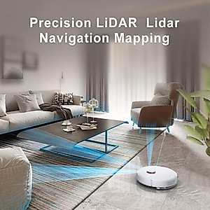 Dreametech D9 Robot Vacuum and Mop Combo, 2 in 1 Vacuum Cleaner with Lidar Navigation, 3000Pa Strong Suction Power, 150min Runtime, Compatible with Alexa, Smart Mapping for Carpet, Hard Floor