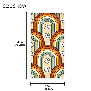 HUSSRITY Rainbow Bridge and Flower Towels Super Soft Hand Towel Highly Absorbent Washcloths Quick Dry Bath Towel 30x15 Inch Durable Lightweight
