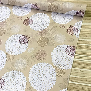 Yifely Peel & Stick Drawer Liner Removable Tabletop Protect Paper for Covering Apartment Old Cabinets Shelves, White Bouquet, 17.7 Inch by 9.8 Feet