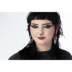 Pierced Owl 16GA Precision All 316L Stainless Steel Bat with Abalone Shell Wings Hinged Segment Ring (Black)