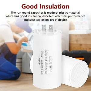 Watris Veiyi AC 250v 60μF CBB60 Run Capacitor, 50/60HZ Run Capacitor, Cylinder Shaped Motor Start Capacitor for Motor Cool/Heat Pump Washing Machine, AC Capacitor