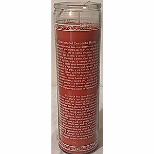 Veladoras Misticas Corderito Manso (Tame Sheep) 7-Day Unscented Red Candle in Glass