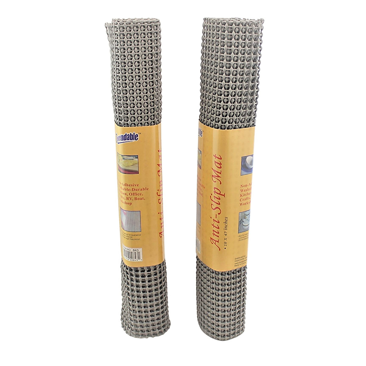 2 Pack Multi Purpose Anti-Slip Shelf and Draw Liner Mat Non Skid 18" x 47" - Trim to Fit - Ideal as a Tool Box Liner Home Office RV (Gray)