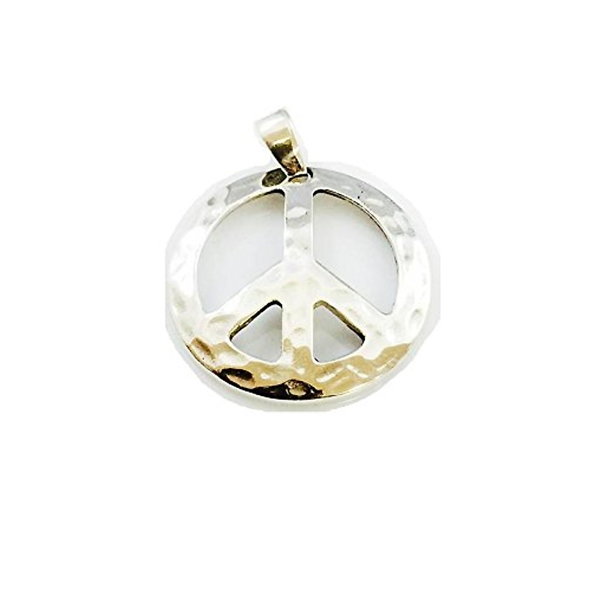 EZI ZINO Large Peace Sign Pendant Solid 925 Sterling Silver 12.2 Grams Design