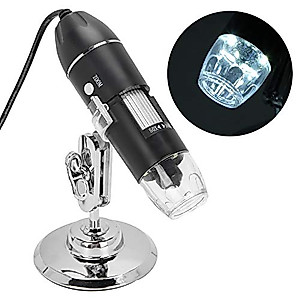 Digital Microscope, 1600X HD Handheld USB Digital Microscope Magnification Coin Microscope Portable Electronic Microscope Inspection Camera with 8 Adjustable LED Lights Kids Outside Use