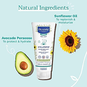 Mustela Stelatopia Eczema-Prone Skin Emollient Baby Balm - Rich Daily Balm with Natural Avocado & Sunflower Oil - Fragrance-Free - 6.76 fl. oz