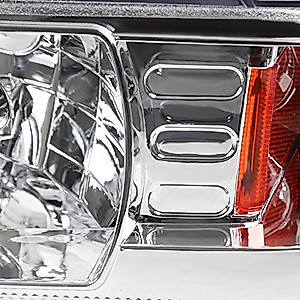 Spec-D Tuning 2LCLH-MST87-RS Ford Mustang Lx Gt Headlights W/Corner Lamps 1Pc. Chrome