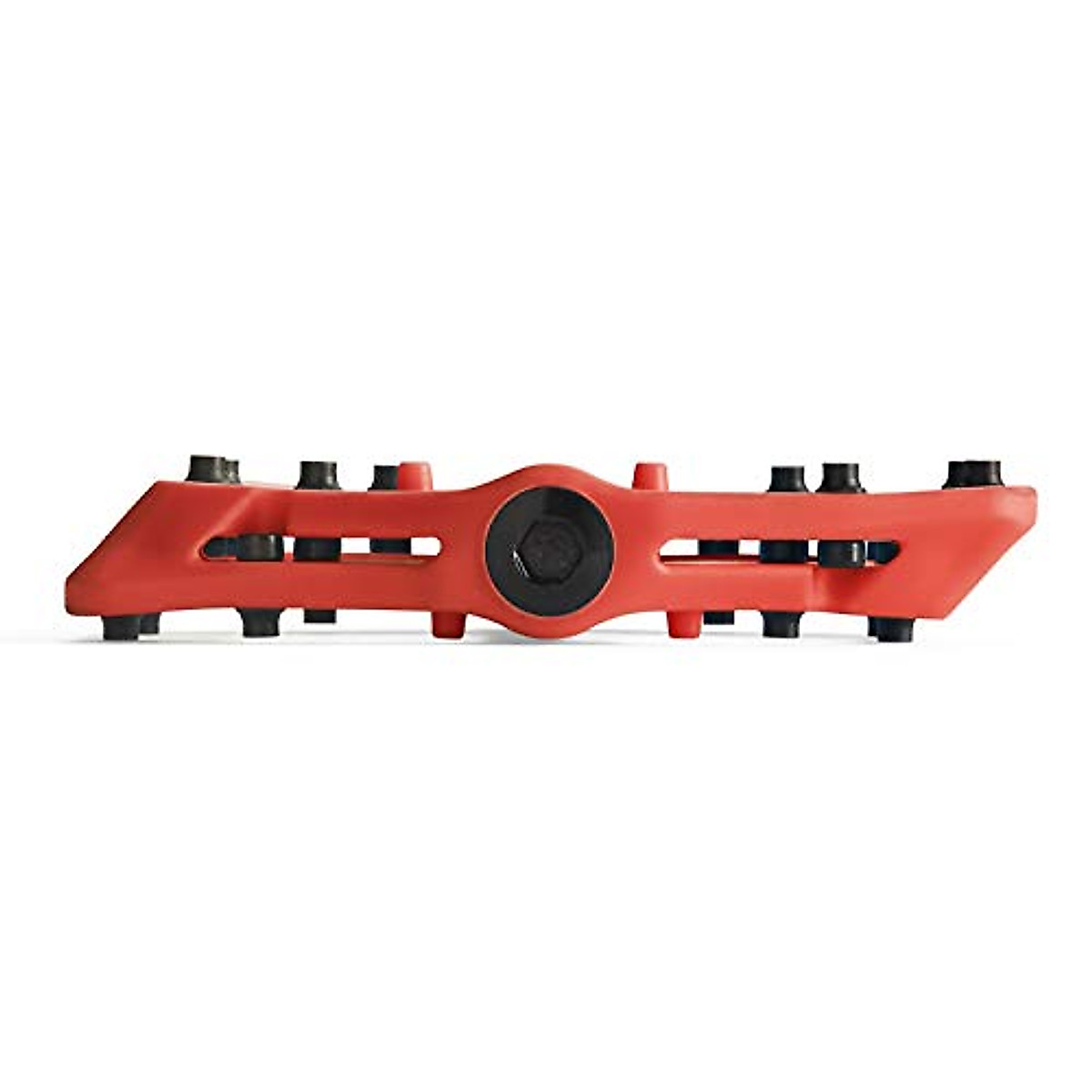 25NINE Ronin Platform BMX Bike Pedals - Flat Platform with Metal Grip Pins - Sealed Bearings - Cr-Mo Spindle - Red