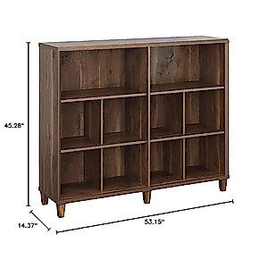 Pemberly Row Modern Engineered Wood Bookcase in Grand Walnut