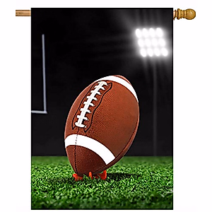 ShineSnow American Football On Field Ball Team Game House Flag 28" x 40" Double Sided Polyester Welcome Yard Garden Flag Banners for Patio Lawn Home Outdoor Decor