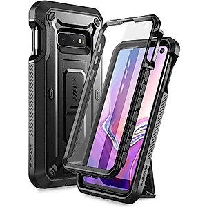 SUPCASE Unicorn Beetle Pro Series Designed for Samsung Galaxy S10e Case (2019 Release) Full-Body Dual Layer Rugged With Holster & Kickstand With Built-in Screen Protector (Black)
