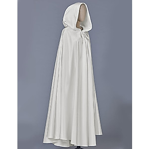 BEAUTELICATE Women's Wedding Hooded Cape Bridal Cloak Poncho Full Length Light Ivory