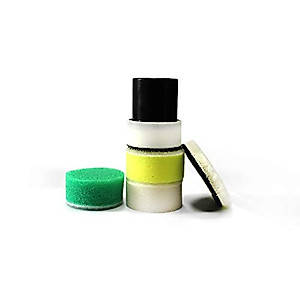 Maxshine 1” Foam Polishing Pads Kit – Specially Designed for Polishing Tiny Spots, Comes with 1” Wool, Cutting, Polishing, Finishing Pads, and 1” Hook & Loop Backing Plate 5/8” Thread