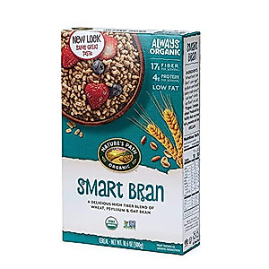 Nature's Path Organic Smart Bran Cereal, 10.6 Ounce, Non-GMO, 17g Fiber, 4g Protein