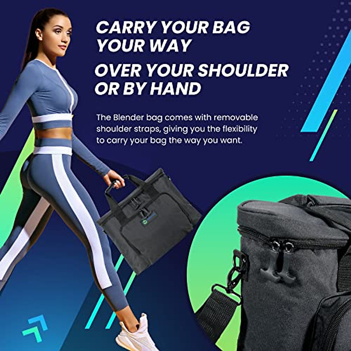 Insulated Cooler Bag - Soft Cooler Bag with Removable Dividers and Leakproof Stitching Fits up to 4 Large Tumbler Bottles - Rugged Cooler Tote Bag for Healthy Nutrition On-The-Go - Shaker Case