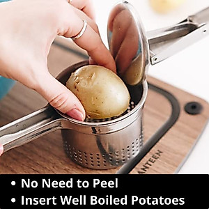 BEAST CANTEEN Potato Ricer Masher - 18/8 Stainless Steel Potato Ricer Press, Ricer for Mashed Potatoes, Mashed Potatoes Masher, Potato Ricer Stainless Steel Professional, Ricer Kitchen Tool